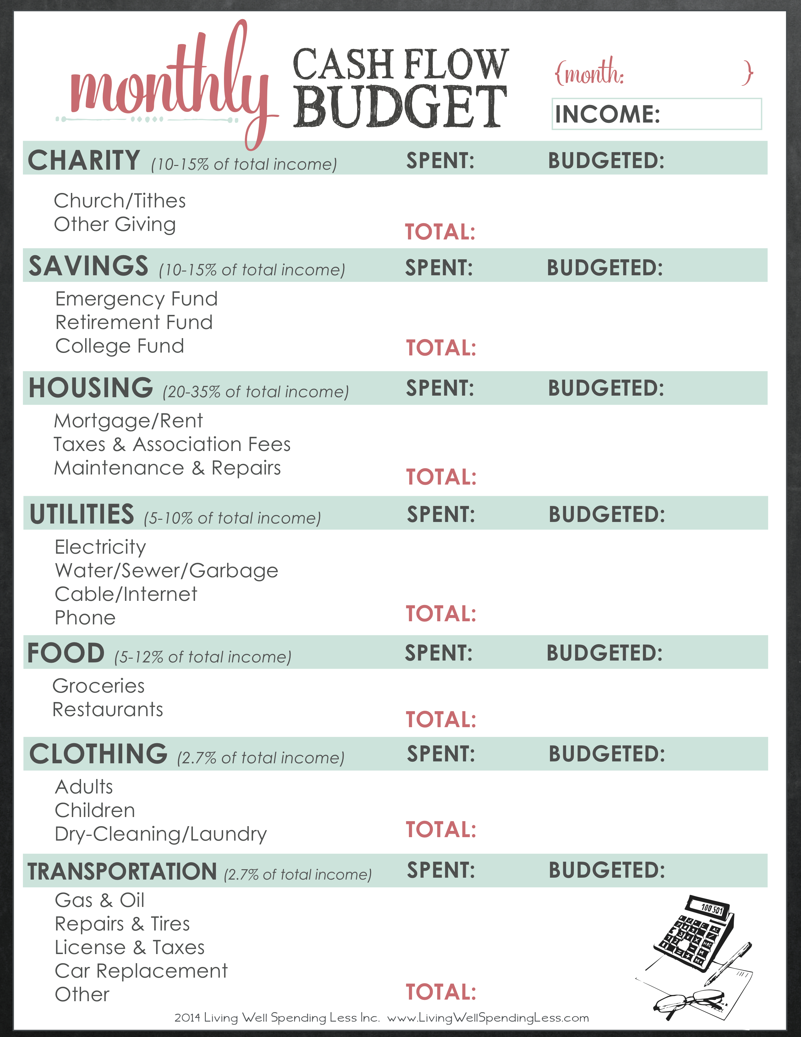 20 Free Printable Monthly Budget Planners Kitty Baby Love