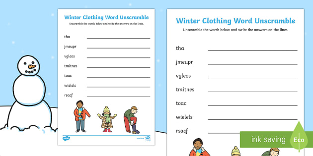 12 Interesting Winter Word Scrambles Kitty Baby Love