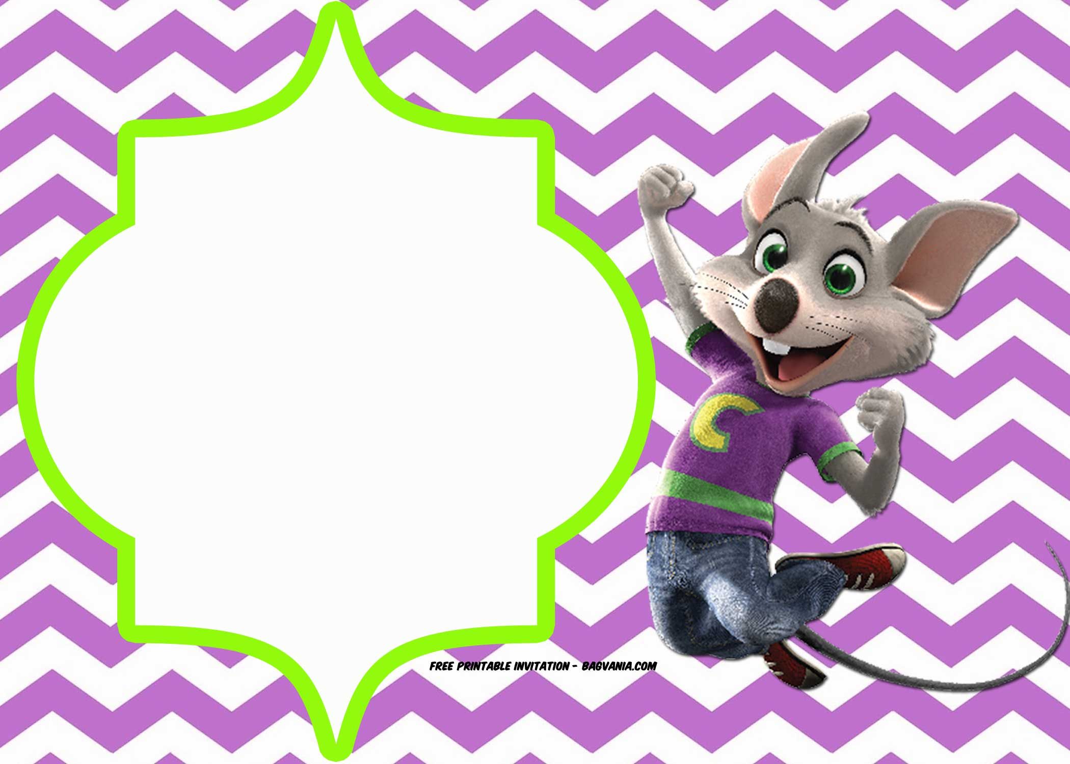 Printable Chuck E Cheese Invitations
