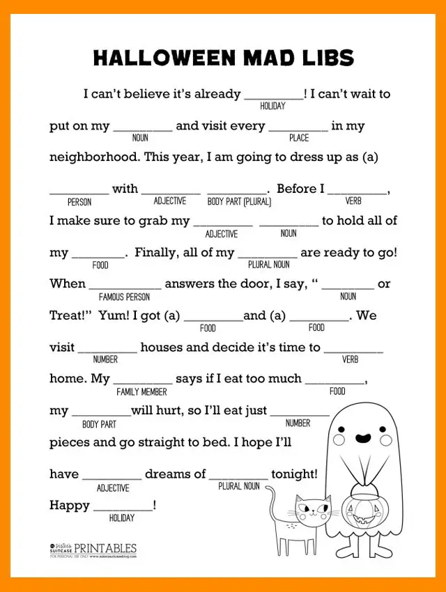 Free Printable Mad Libs