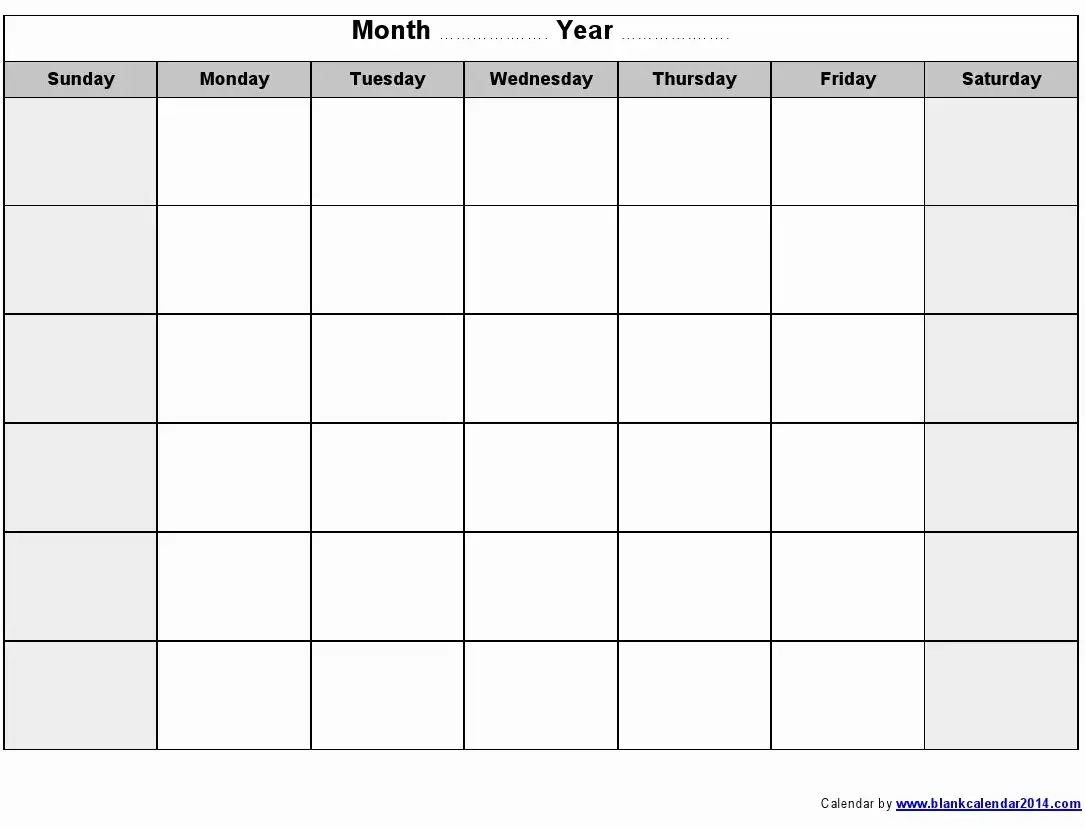 32 Helpful Blank Monthly Calendars Kitty Baby Love