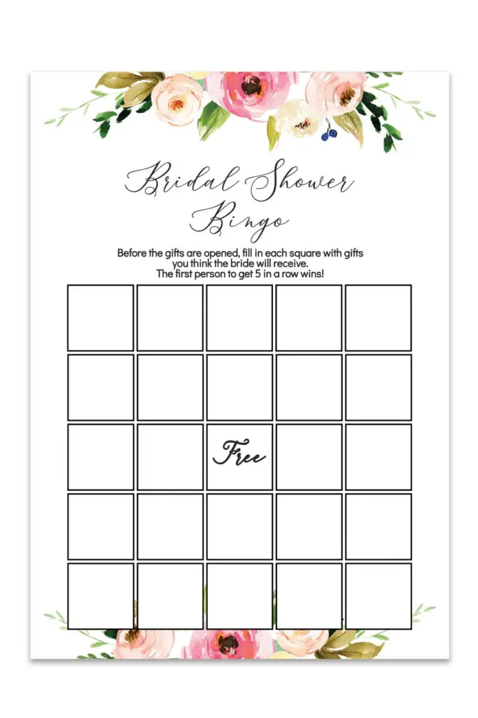 Printable Bridal Bingo Printable Word Searches