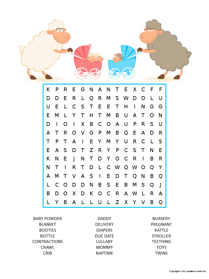 14 Exciting Baby Shower Word Search Printables Kitty Baby Love