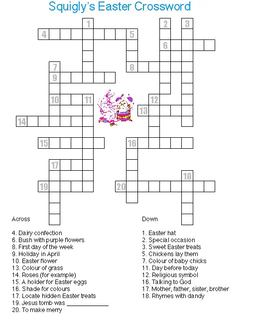 12 Challenging Easter Crossword Puzzles Kitty Baby Love