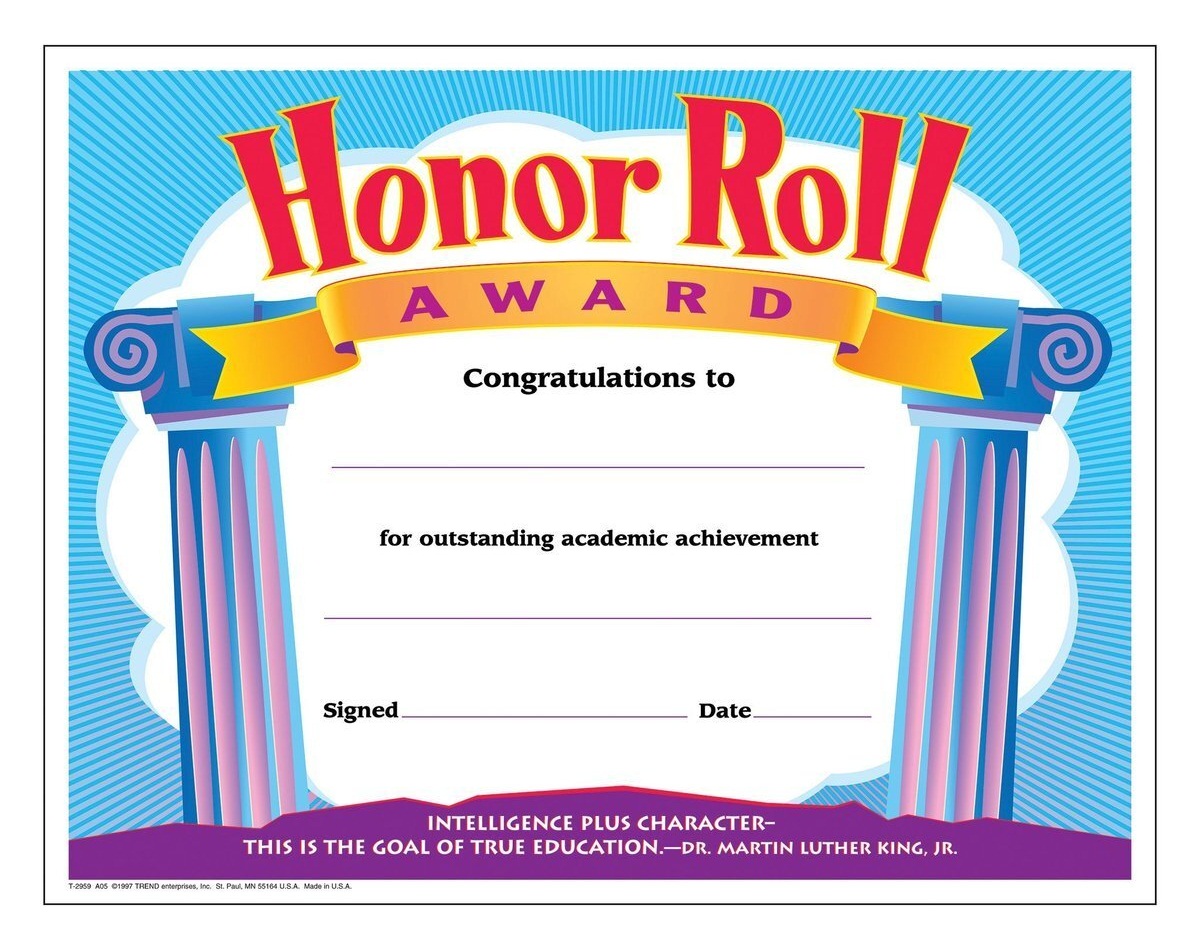 16 Prestigious Honor Roll Certificates Kitty Baby Love