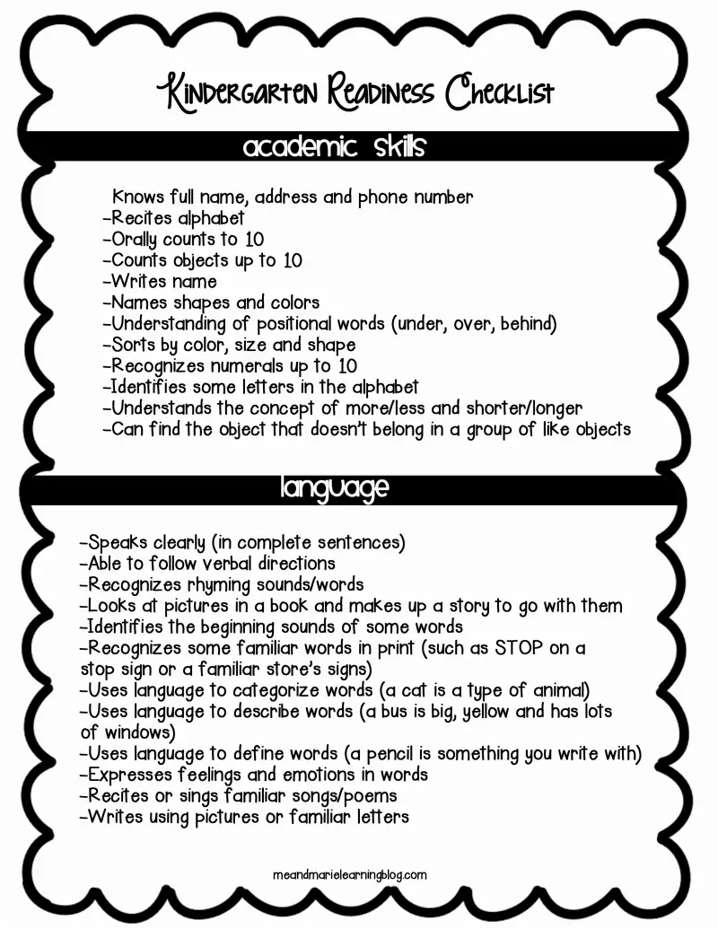 14 Kindergarten Readiness Activities And Printables Tip Junkie 