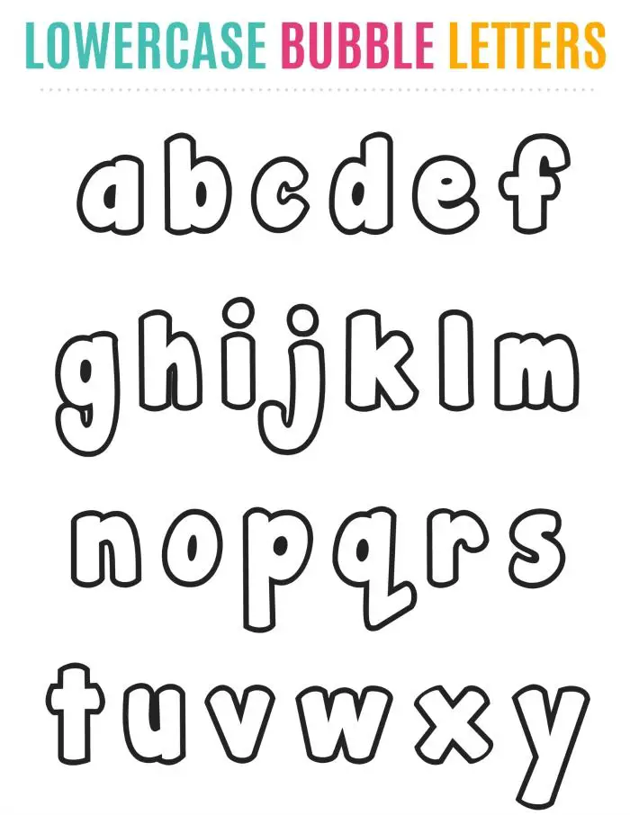 20 Cute Printable Bubble Letters Kitty Baby Love