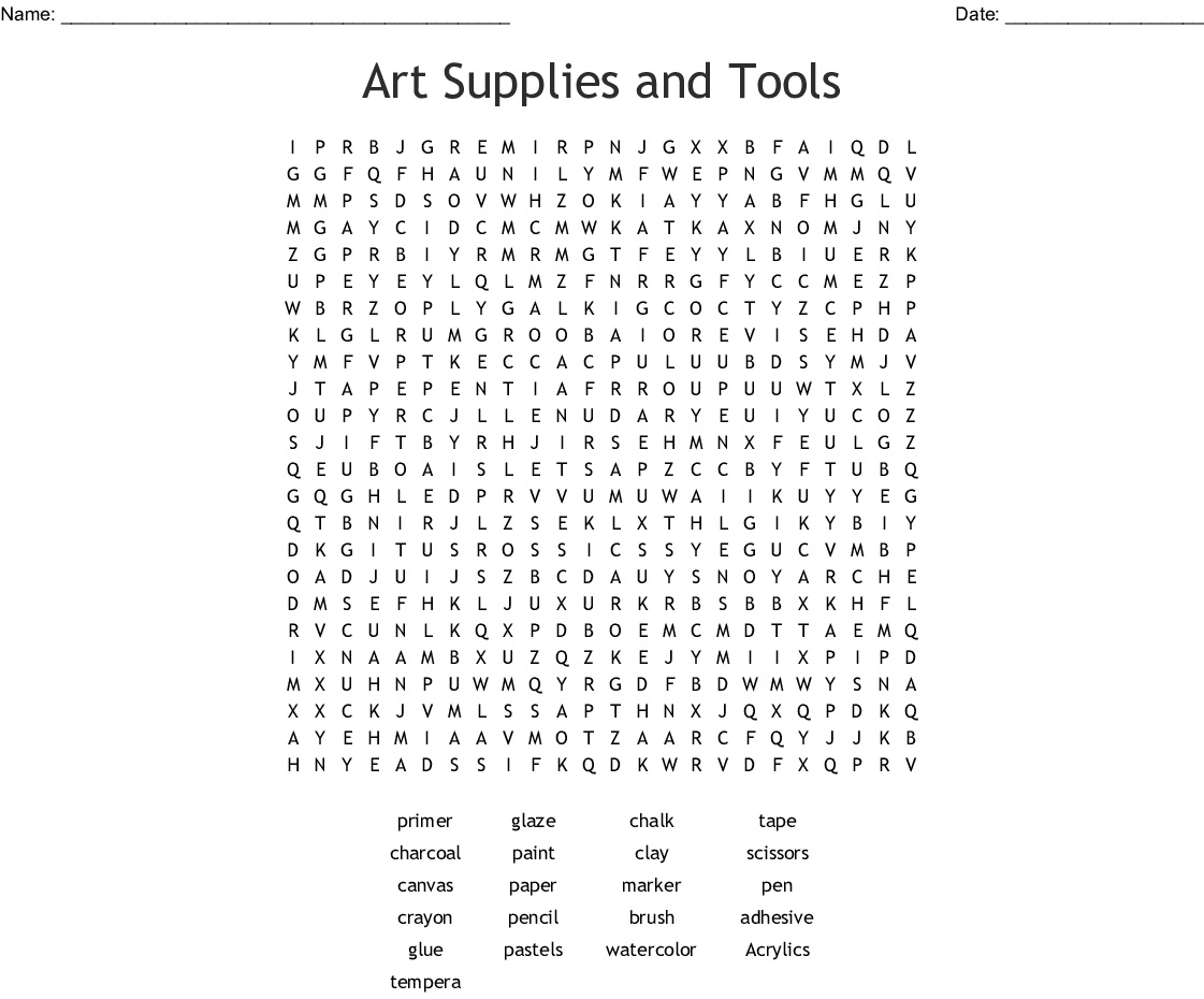 13 Creative Art Word Search Puzzles Kitty Baby Love