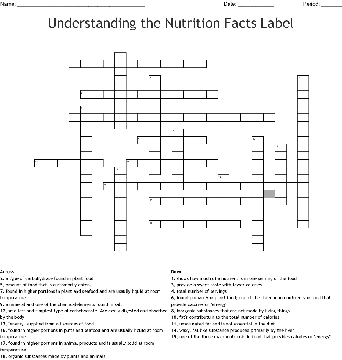 Nutrition Printable Puzzle Printable Crossword Puzzles The Best Porn