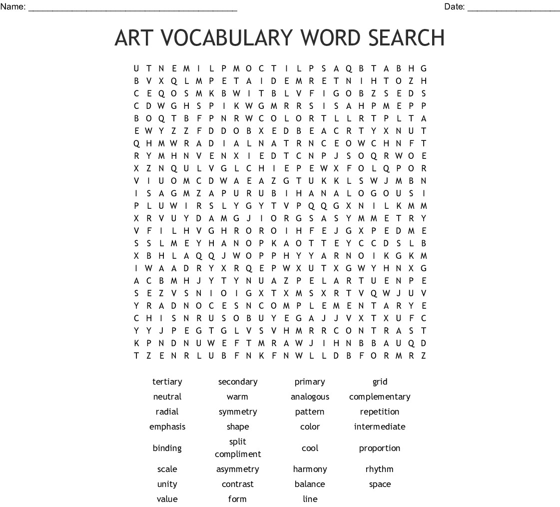 13 Creative Art Word Search Puzzles Kitty Baby Love