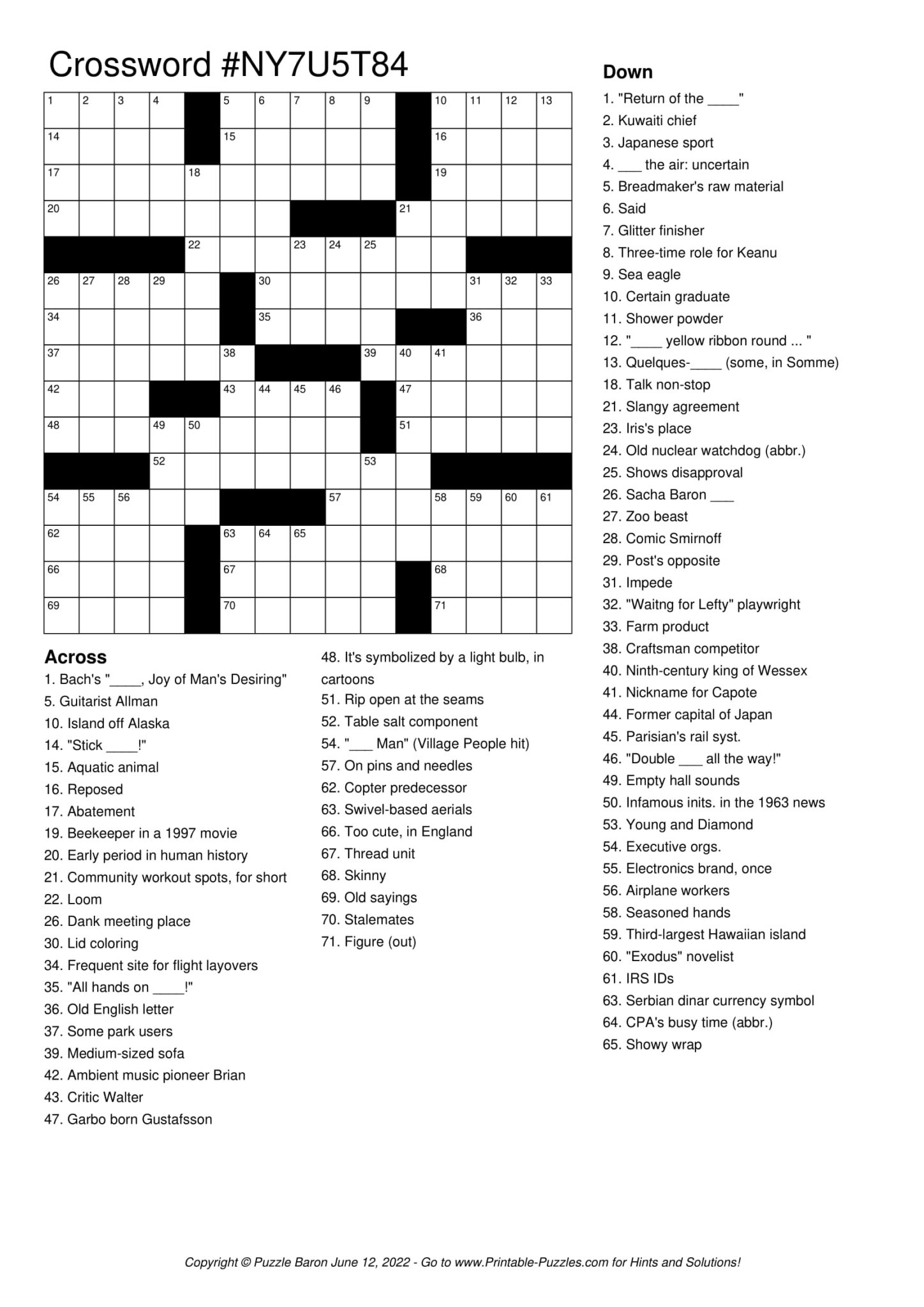 15 Hard Crossword Puzzles for You to Solve