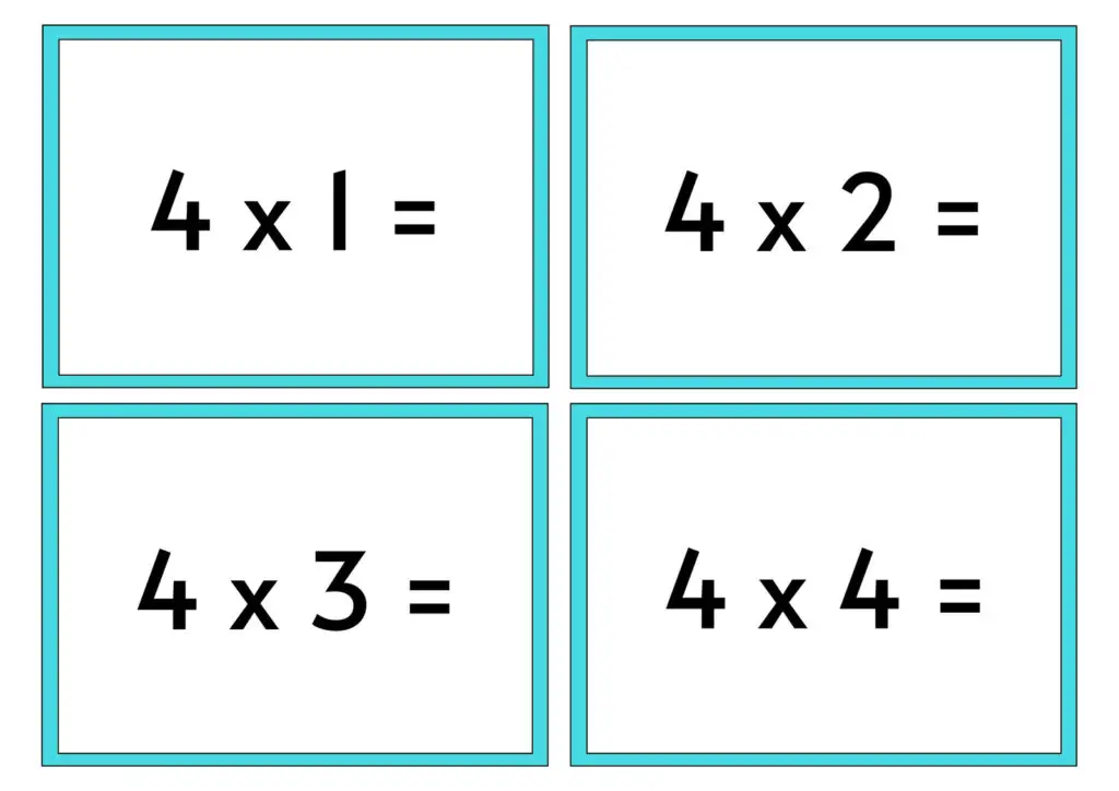 16 Educative Multiplication Flash Cards - Kitty Baby Love