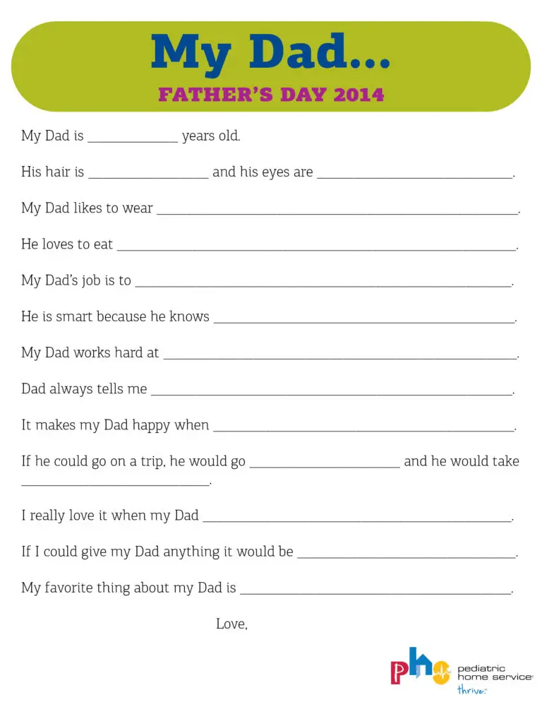 8 Fun Father's Day Fill in the Blank Printables - Kitty Baby Love