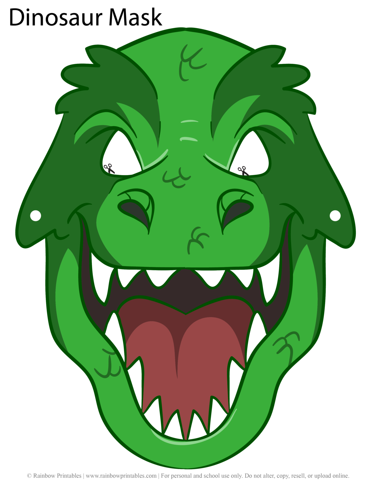 10 Cool Dinosaur Mask Printables - Kitty Baby Love