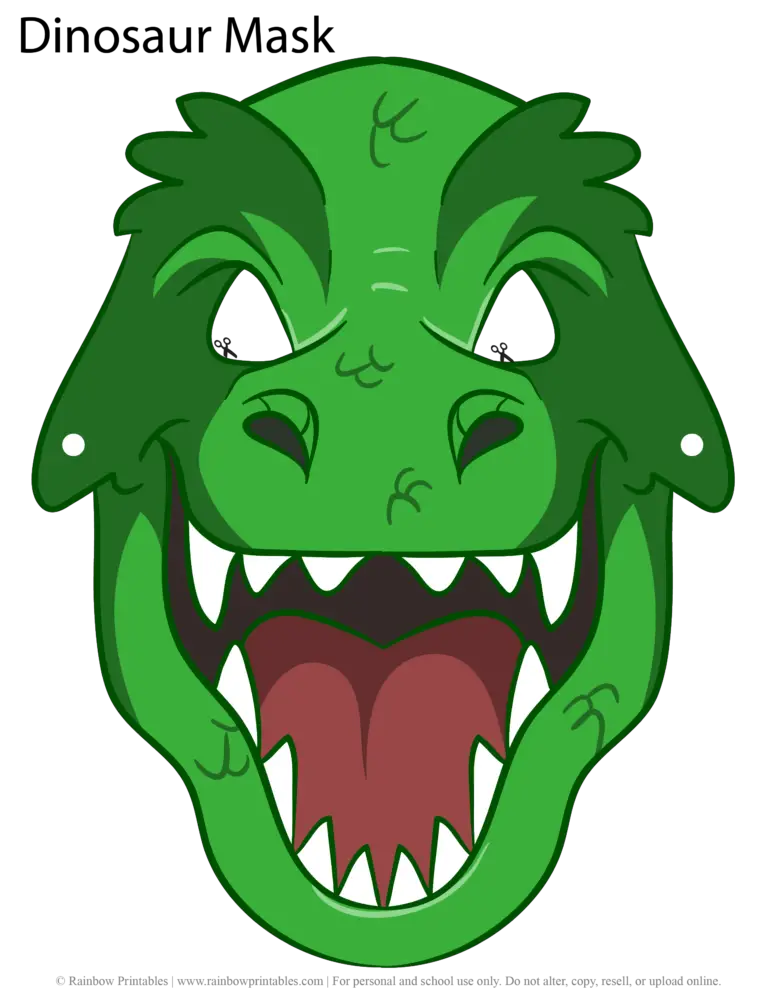 10 Cool Dinosaur Mask Printables - Kitty Baby Love